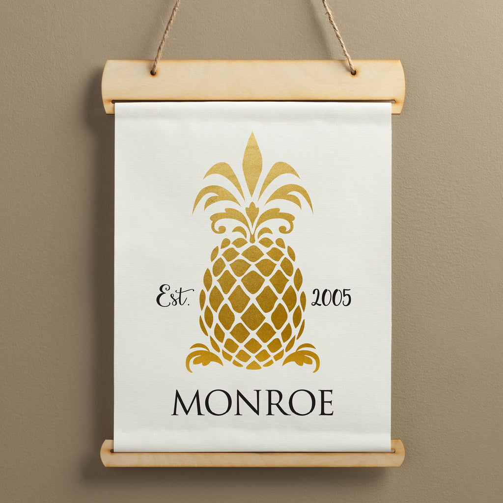 Pineapple Welcome Personalized Hanging Canvas Banner – Personalized Planet