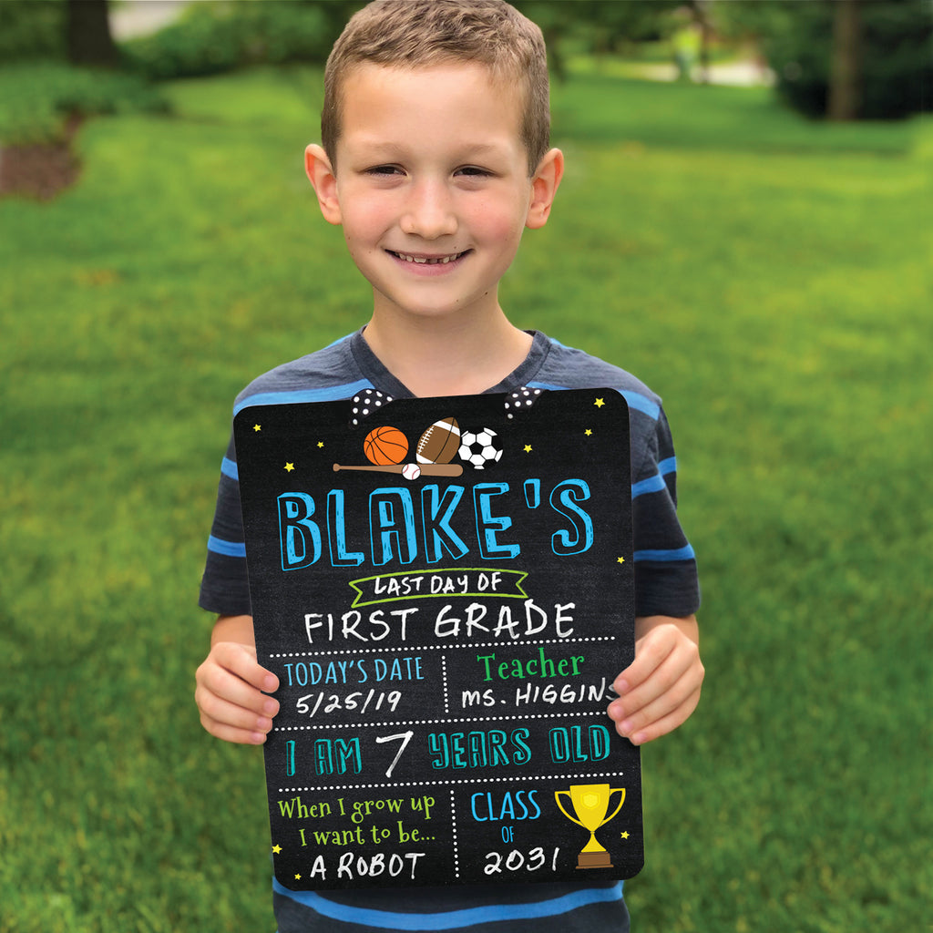 First Day of School Sports Dry-Erase Sign – Personalized Planet