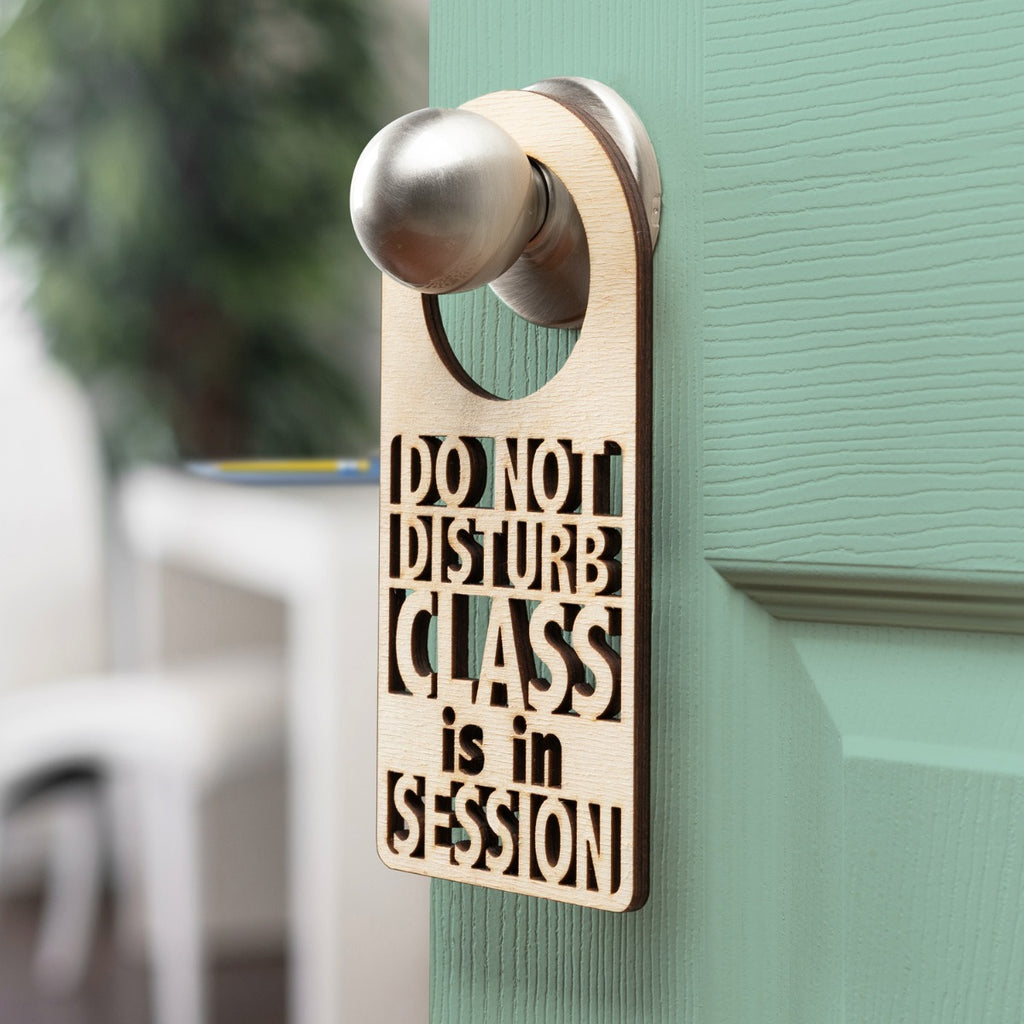 Do Not Disturb Class Is In Session Natural Wood Door Hanger ...