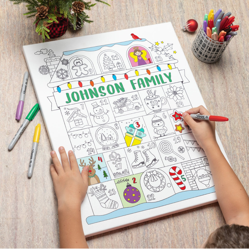 Color Your Own Advent Calendar Personalized 16x20 Canvas – Personalized ...