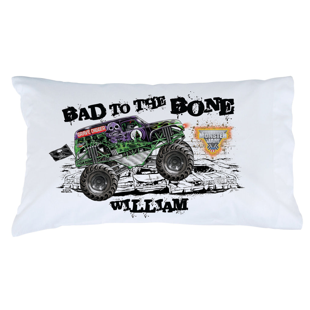 Monster Jam Bad to the Bone Pillowcase – Personalized Planet