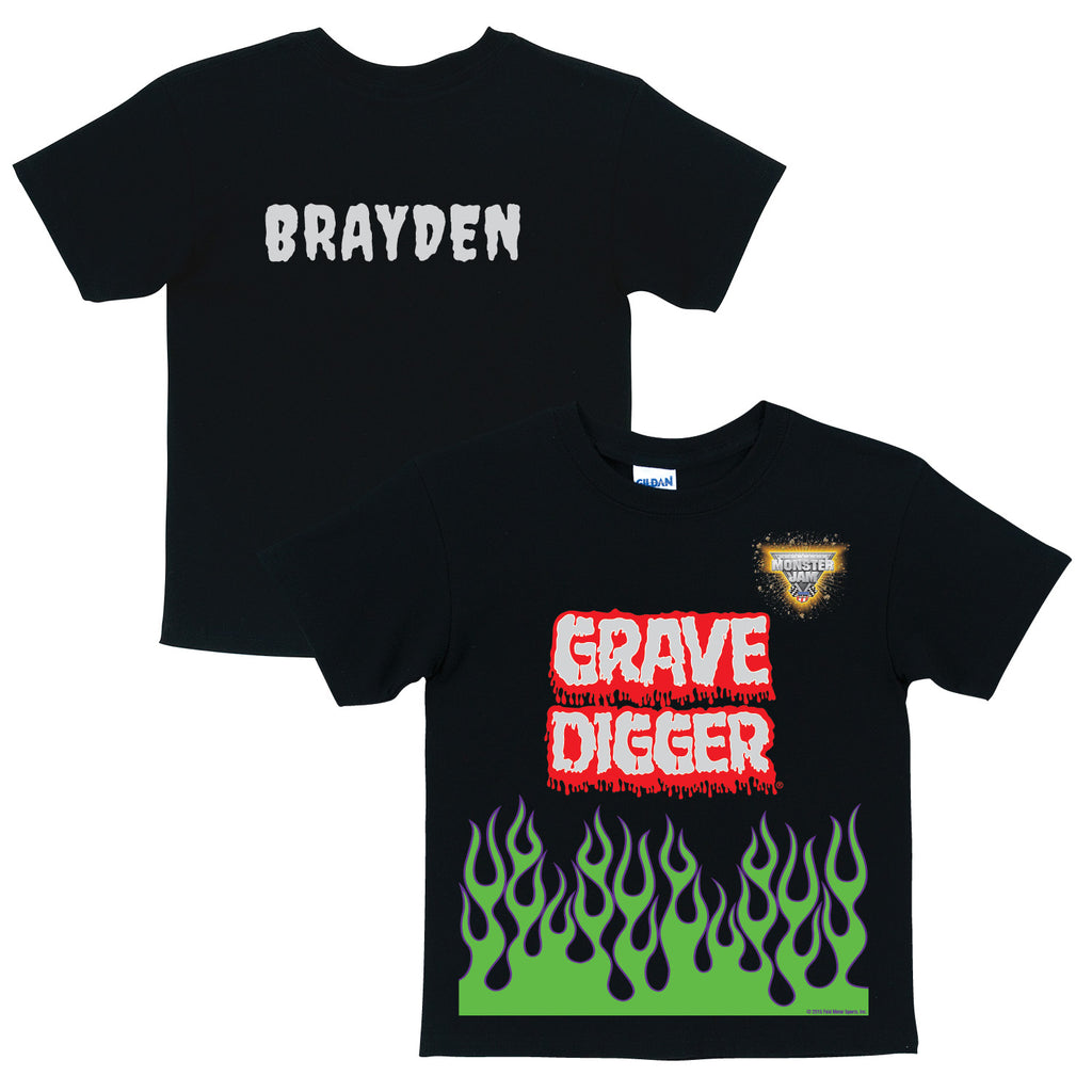 Monster Jam Grave Digger Uniform Black T-shirt – Personalized Planet