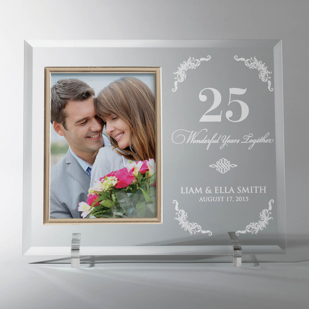 Happy Anniversary Personalized Glass Frame – Personalized Planet