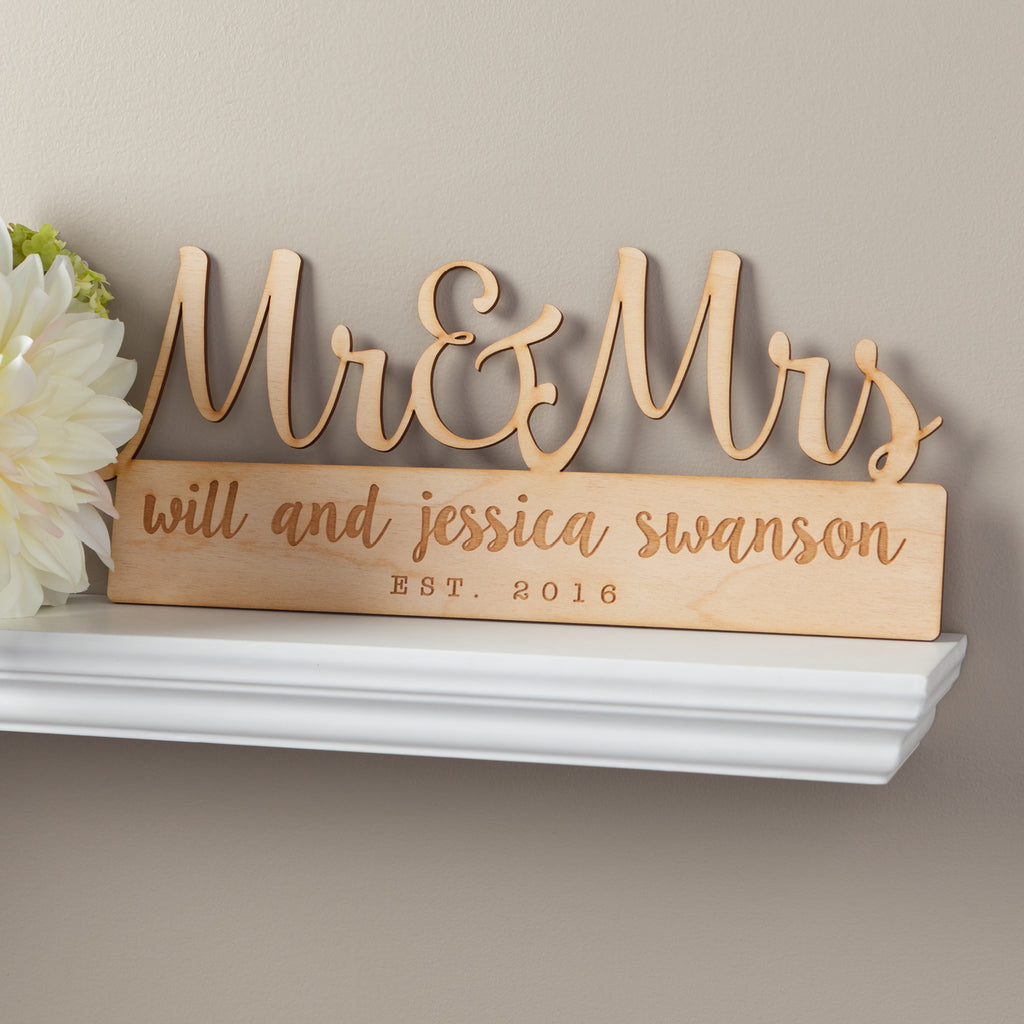 Mr. & Mrs. Personalized Wood Plaque – Personalized Planet
