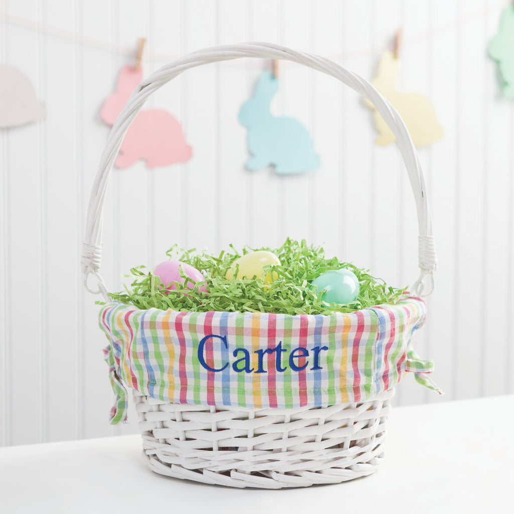 Personalized Easter Basket with Plaid Liner – Personalized Planet