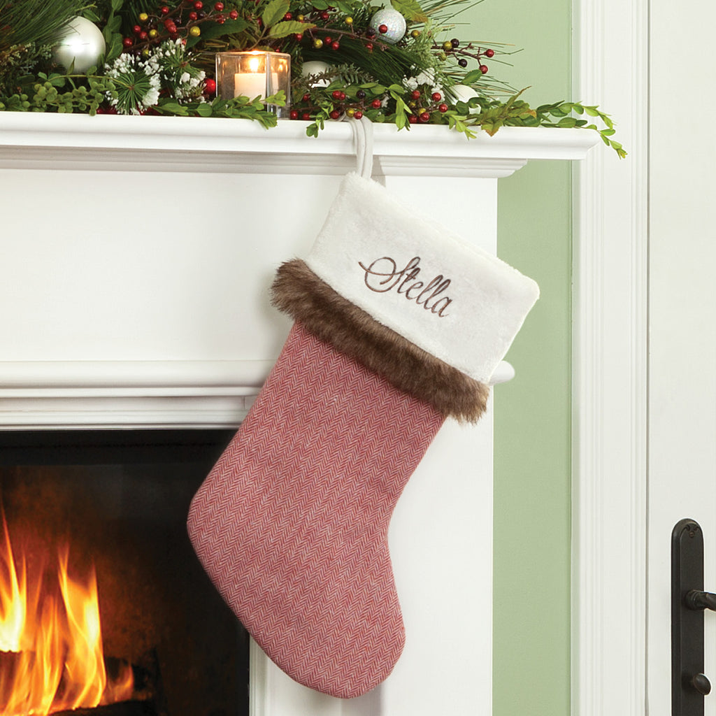 Personalized Red Herringbone Stocking – Personalized Planet
