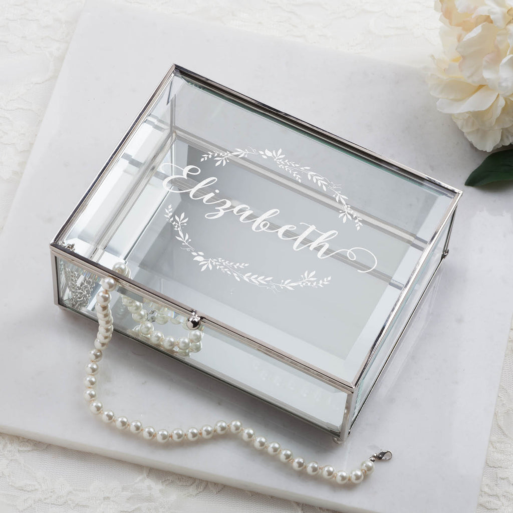 Name In Wreath Personalized Glass Box – Personalized Planet