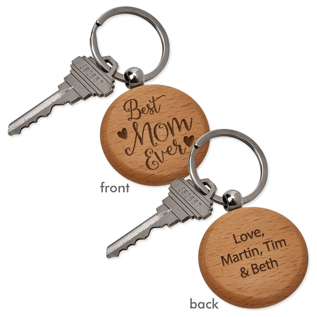 Best Mom Ever Personalized Wood Key Chain – Personalized Planet