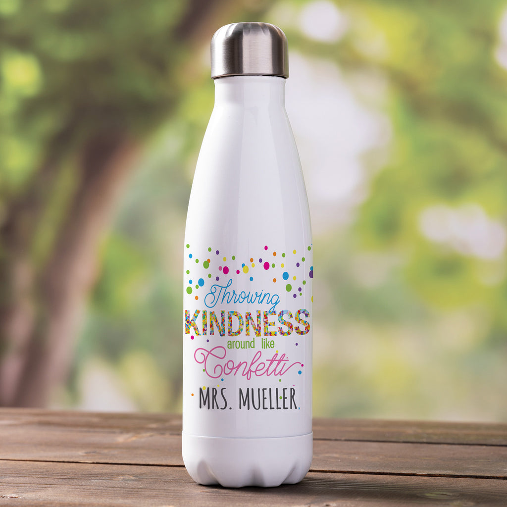 Throw Kindness and Confetti Personalized Water Bottle – Personalized Planet