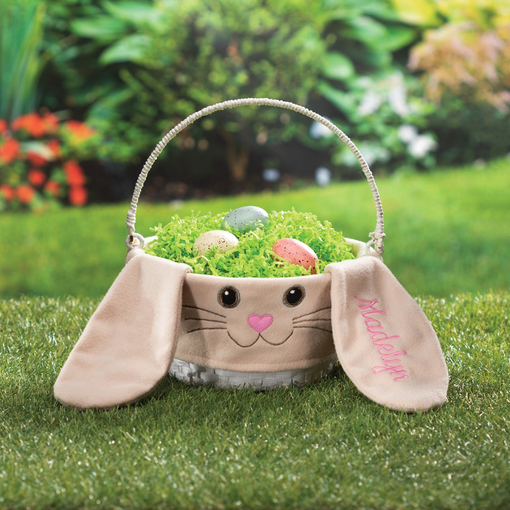 Pink Script Personalized Easter Bunny Basket – Personalized Planet