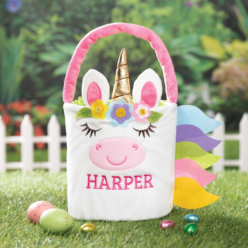 Personalized Unicorn Plush Bucket Bag – Personalized Planet