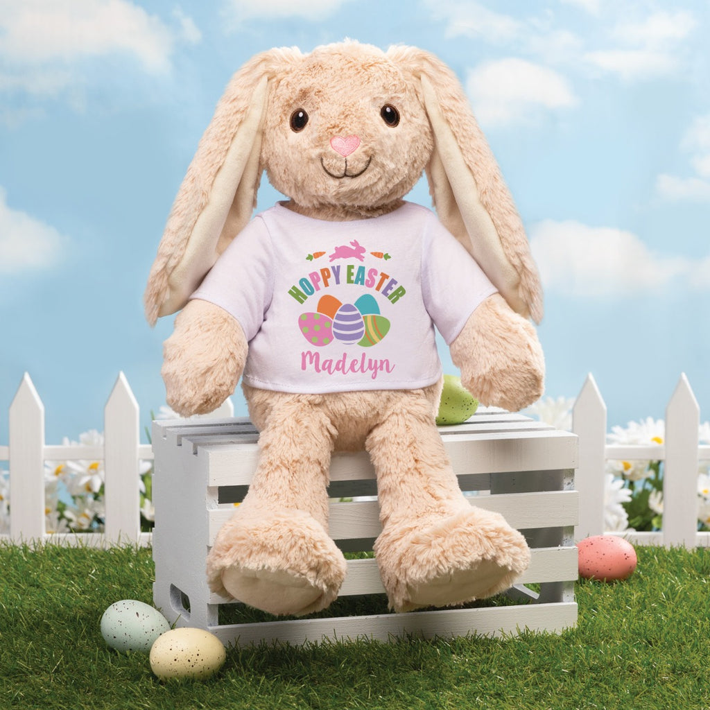 Hoppy Easter Plush Bunny With Personalized Primary Colors T-Shirt ...