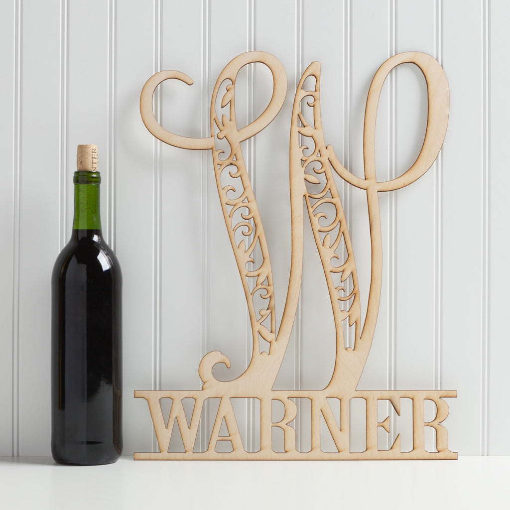 Oversized Family Letter Personalized Natural Wood Plaque – Personalized ...