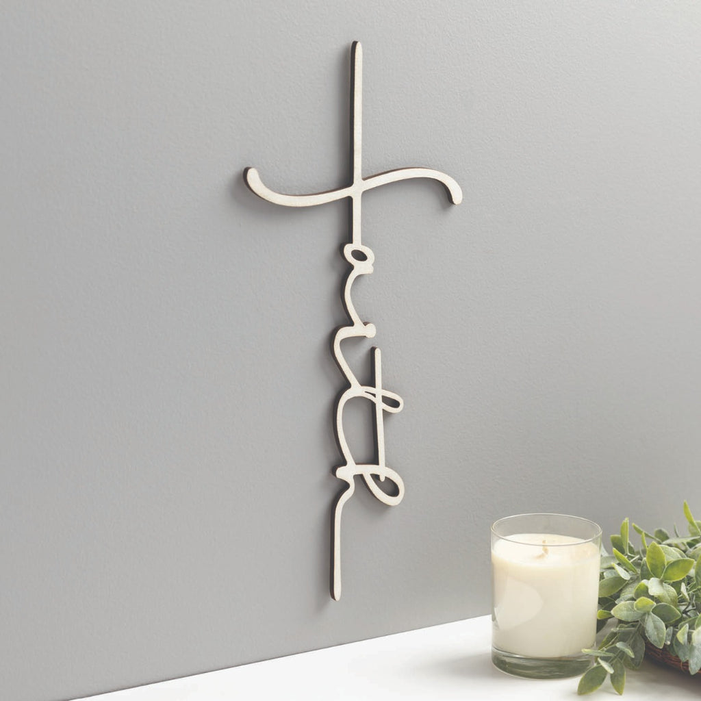 White Wood Faith Plaque – Personalized Planet