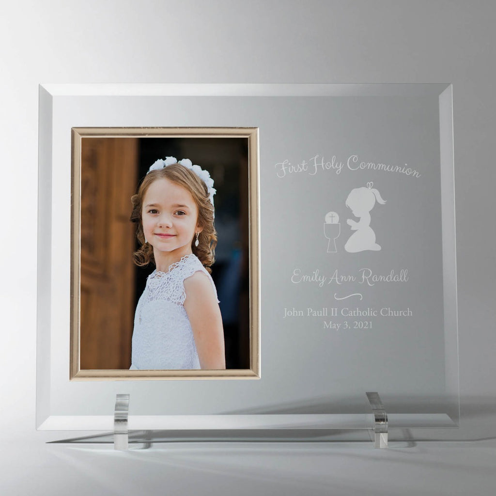 Girl's First Holy Communion Glass Photo Frame – Personalized Planet