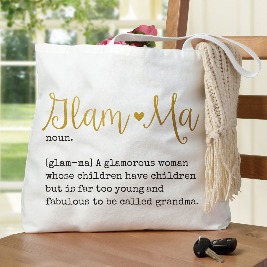 Glamma Definition White Tote Bag – Personalized Planet