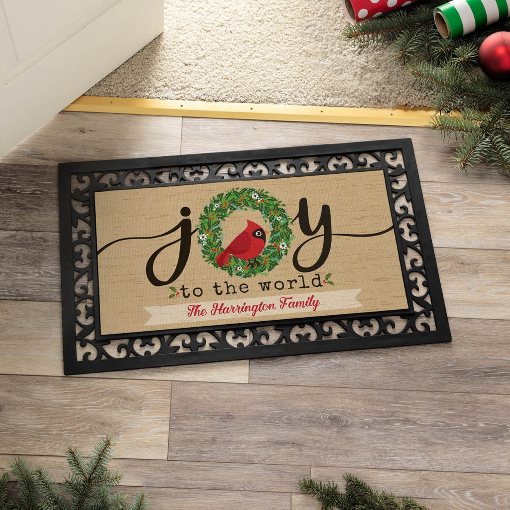 JOY to the World Insert and Ornate Rubber Doormat Frame – Personalized ...