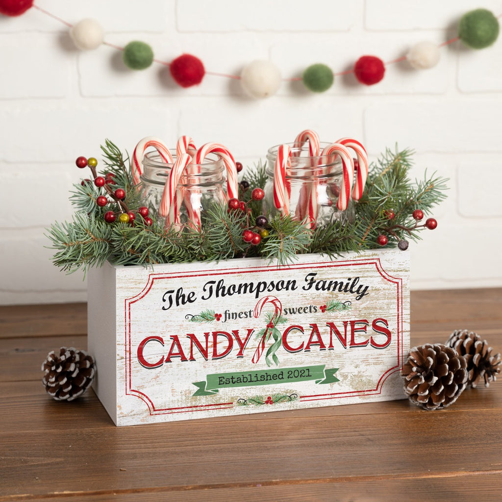 Candy Canes Wood Storage Box – Personalized Planet