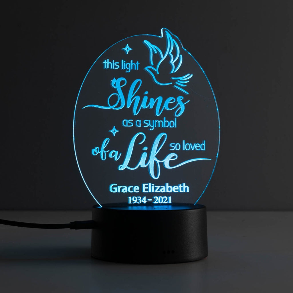 Nightlight A Life So Loved Memorial Acrylic LED – Personalized Planet
