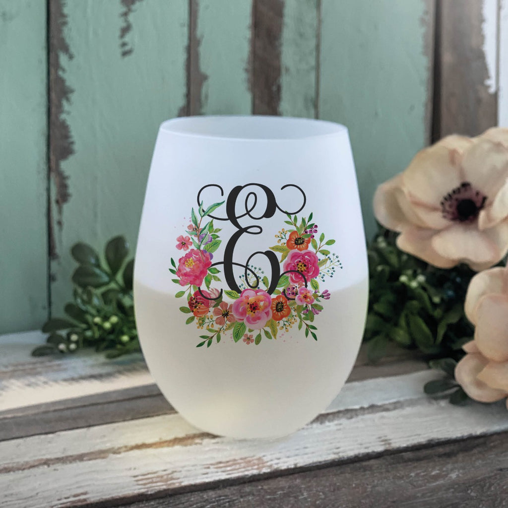 Stemless Frosted Wine Glass – Personalized Planet