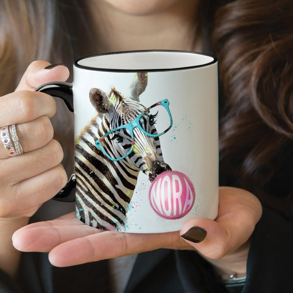Bubble Gum Zebra Coffee Mug – Personalized Planet
