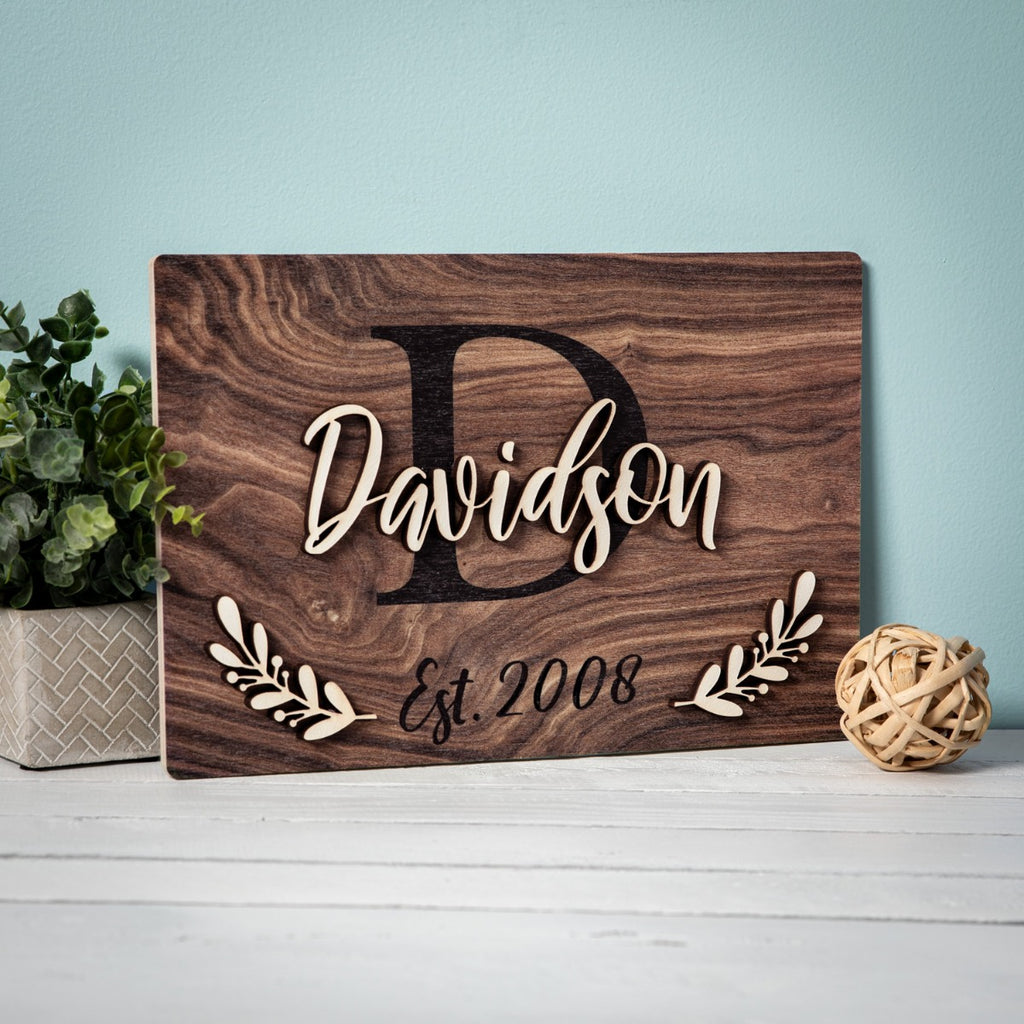 3D Layered Walnut Wood Plaque – Personalized Planet