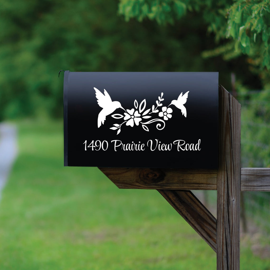 Hummingbirds White Mailbox Decal – Personalized Planet