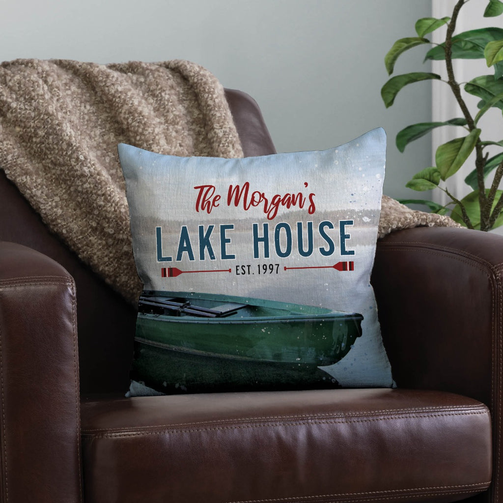 Lake House 14x14 Throw Pillow – Personalized Planet