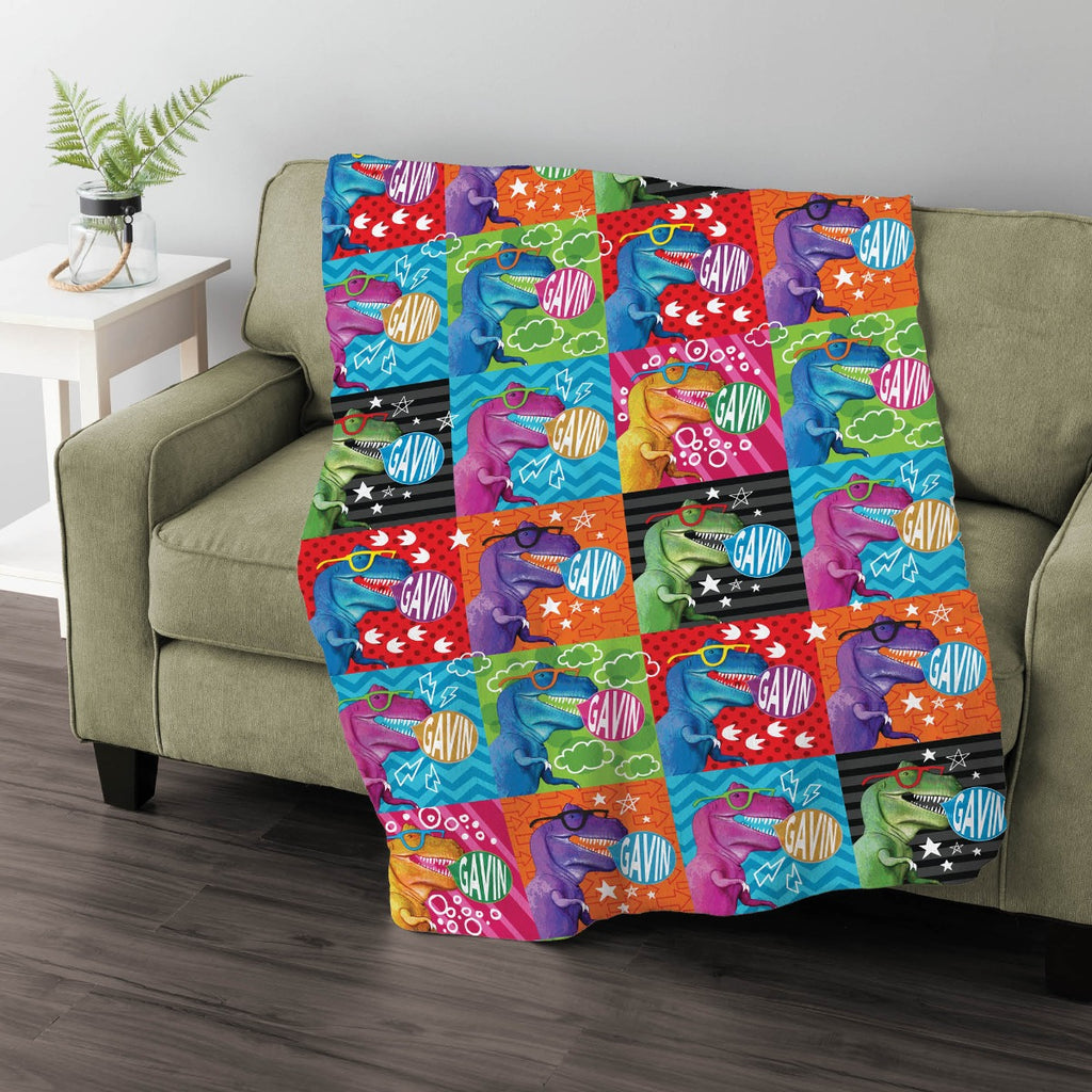 Dinosaur Fuzzy Blanket – Personalized Planet