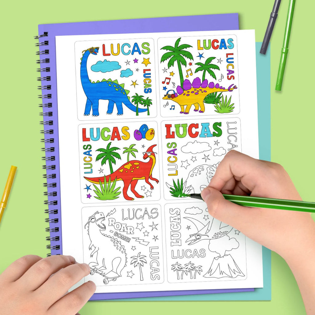 DIY Dinosaurs Sticker Set – Personalized Planet