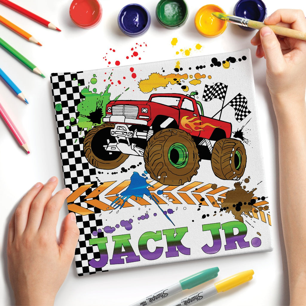 DIY Monster Truck 8x8 Gallery Style Canvas – Personalized Planet