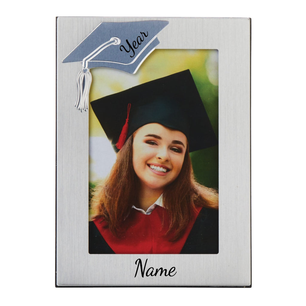 Graduation Cap Silver Photo Frame – Personalized Planet