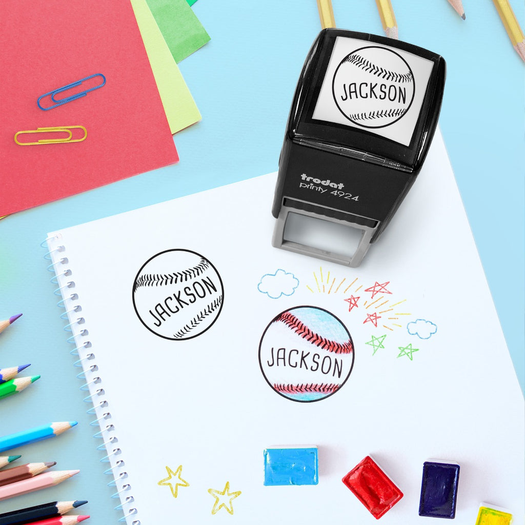 Baseball Name Rubber Stamp – Personalized Planet