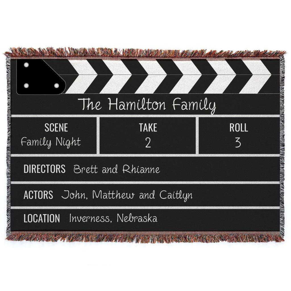 Movie Clapper Board Throw Blanket – Personalized Planet