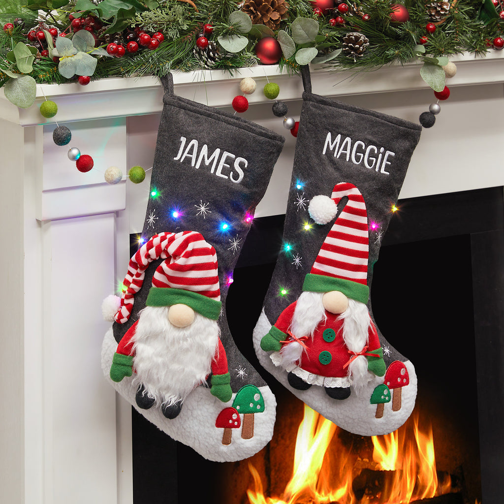 LED Christmas Stockings | Gnome Girl – Personalized Planet