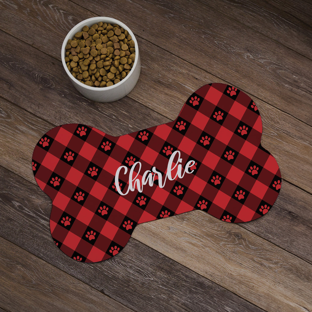 Patterned Personalized Bone Shape Pet Mat – Personalized Planet