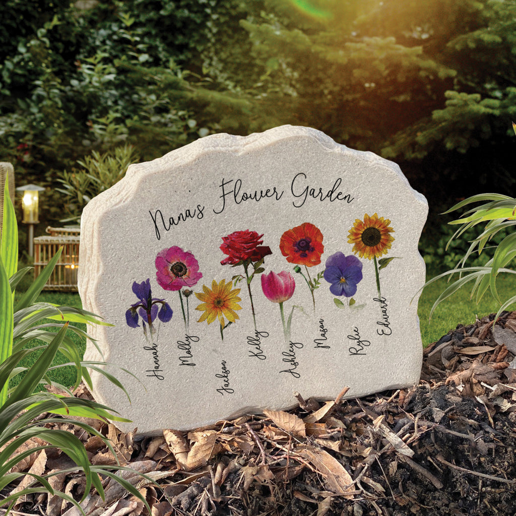 Floral Standing Garden Stone | Outdoor Decor – Personalized Planet